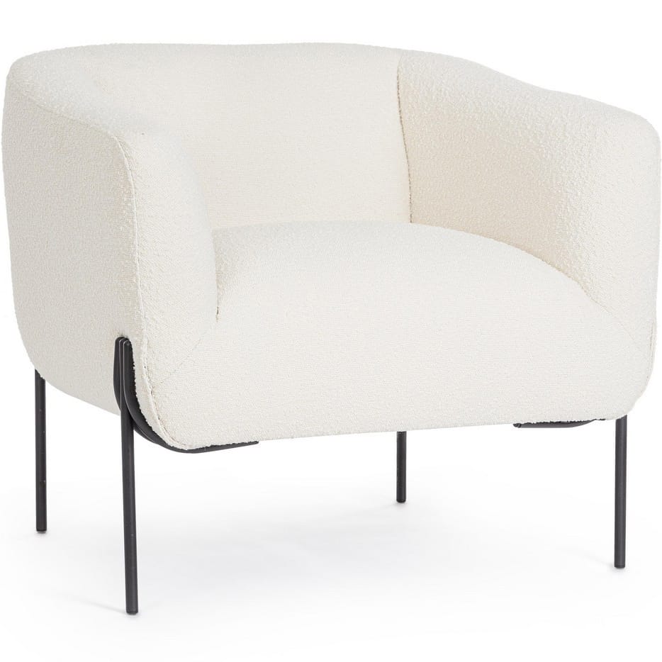 Poltrona Claudine bouclè bianca | Poltrone di design | Poltrone | Mobili | mutoni Möbel